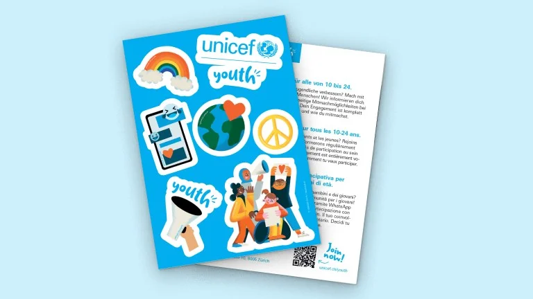 UNICEF youth Stickerset und Flyer | unicef.ch