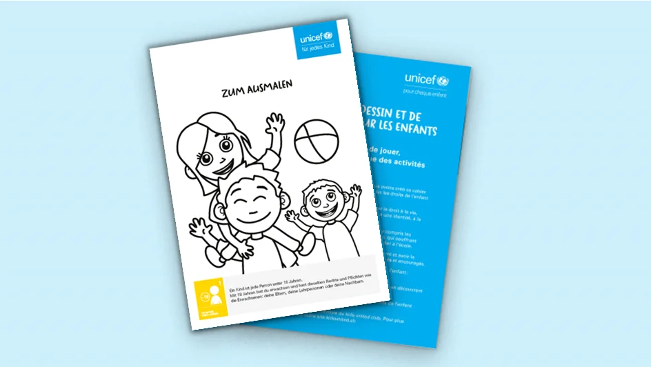 Colouring and puzzle book for children | unicef.ch